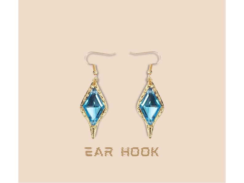 Kaeya Genshin Impact Earrings: Blue Crystal Cosplay Jewelry - Etsy