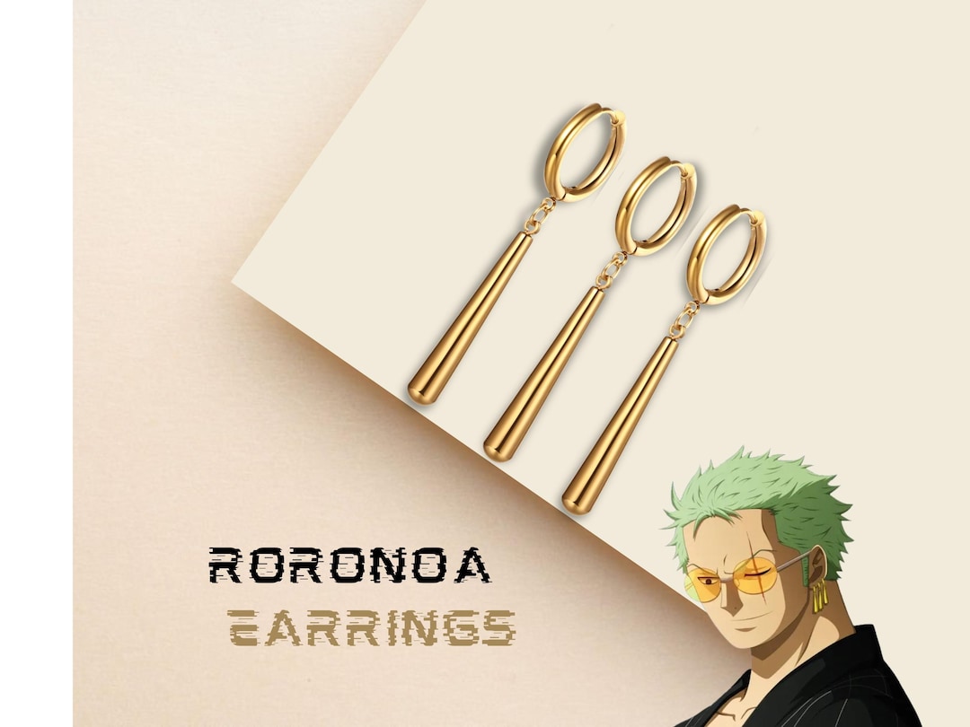 Roronoa Zoro Gold Earrings, One Piece Anime Jewelry, Anime Cosplay ...