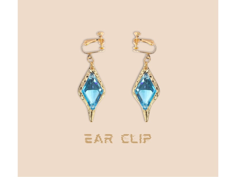 Kaeya Genshin Impact Earrings: Blue Crystal Cosplay Jewelry - Etsy