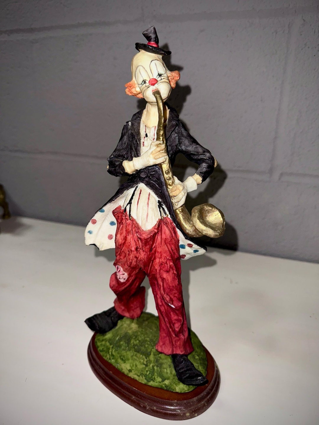 Vintage Emmett Kelly Clown Figurine: Clown With Saxophone - Etsy