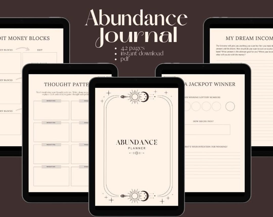 Printable Abundance Planner & Manifestation Journal Bundle, Goal ...