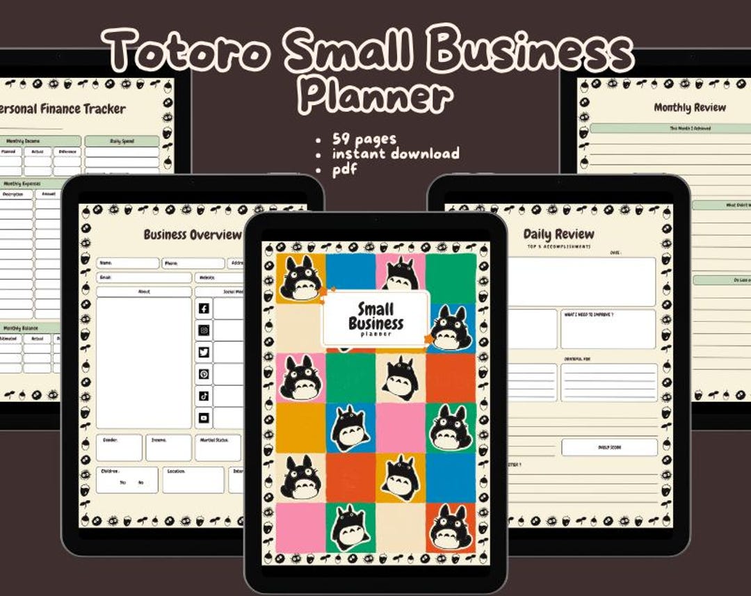 Printable Totoro Small Business Planner, Digital Business Organiser ...