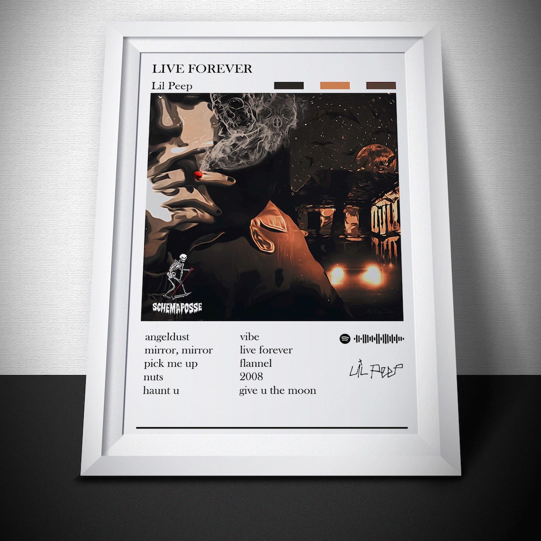 Lil Peep Poster Print | Live Forever Album Poster | Music Poster ...