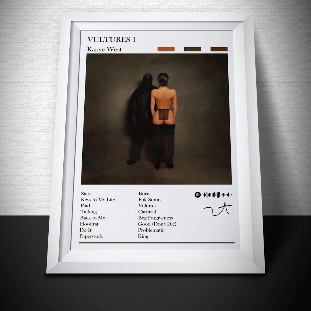 Kanye West Poster Print | VULTURES 1 Album Poster | Music Poster ...