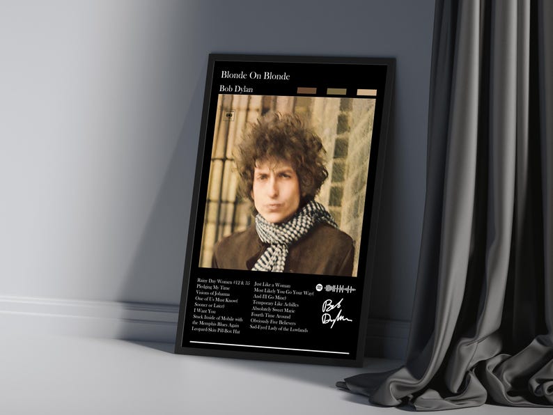 Bob Dylan Poster Print | Blonde on Blonde Album Poster | Music Poster ...