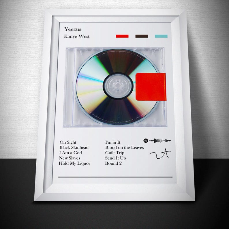 Kanye West Poster Print Yeezus Album Poster Music Poster Album Cover ...