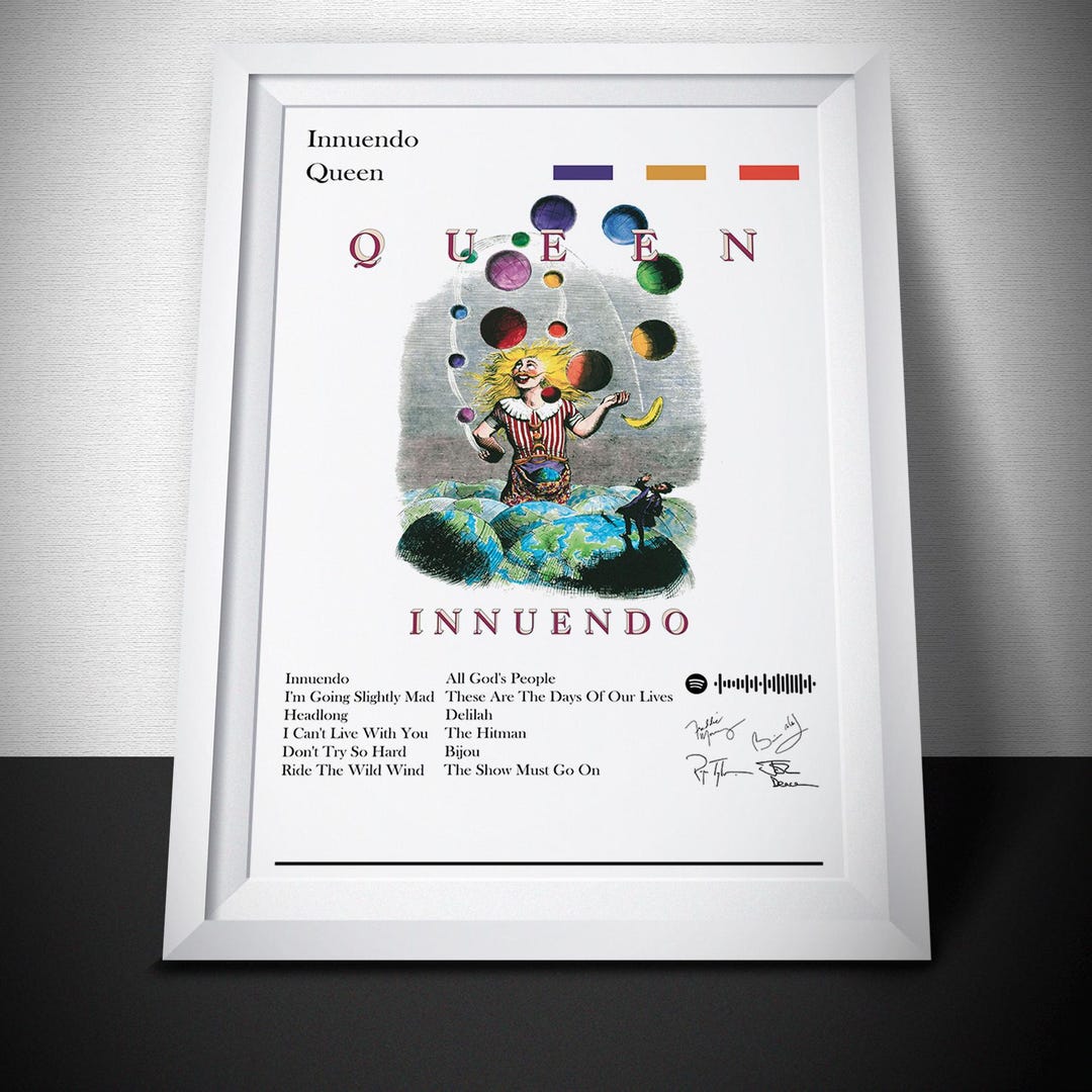 Queen Poster Print Innuendo Album Poster Music Poster Album Cover ...
