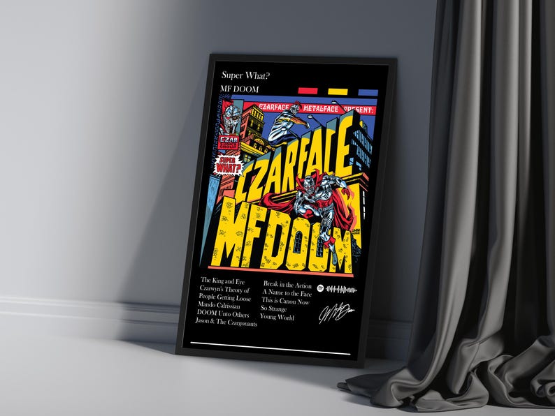 MF Doom Poster Print | Super What? Album Poster | Music Poster | Album ...