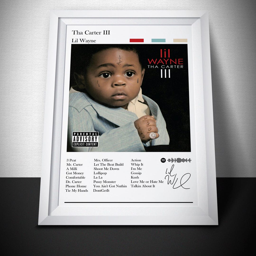 Lil Wayne Poster Print | Tha Carter III Album Poster | Music Poster ...