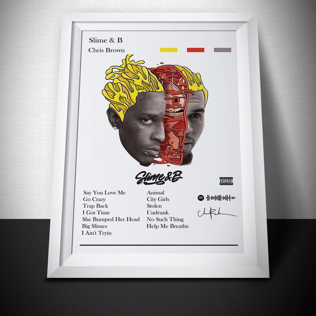 Chris Brown Poster Print | Slime & B Album Poster | Music Poster ...