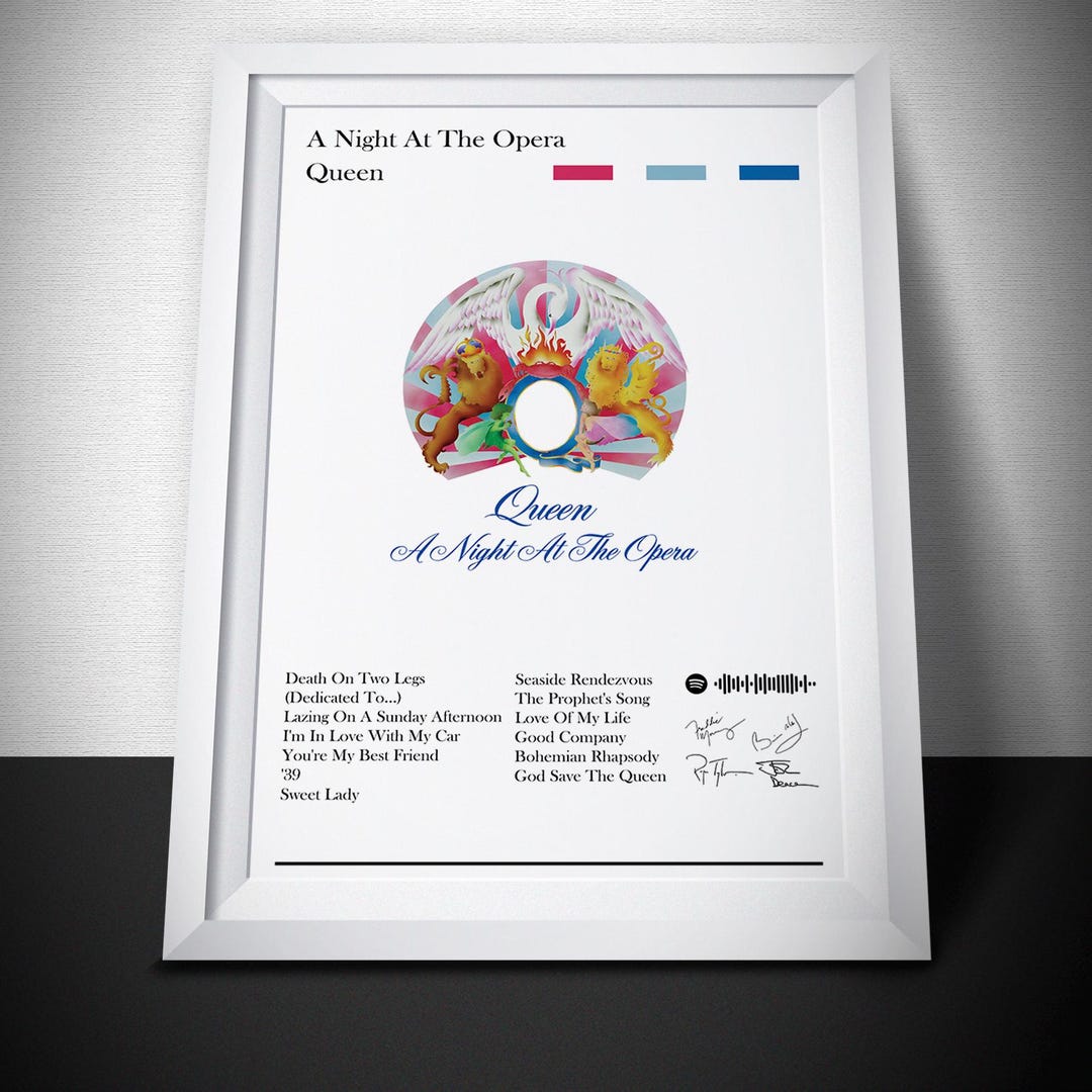 Queen Poster Print A Night at the Opera Album Poster Music Poster Album ...