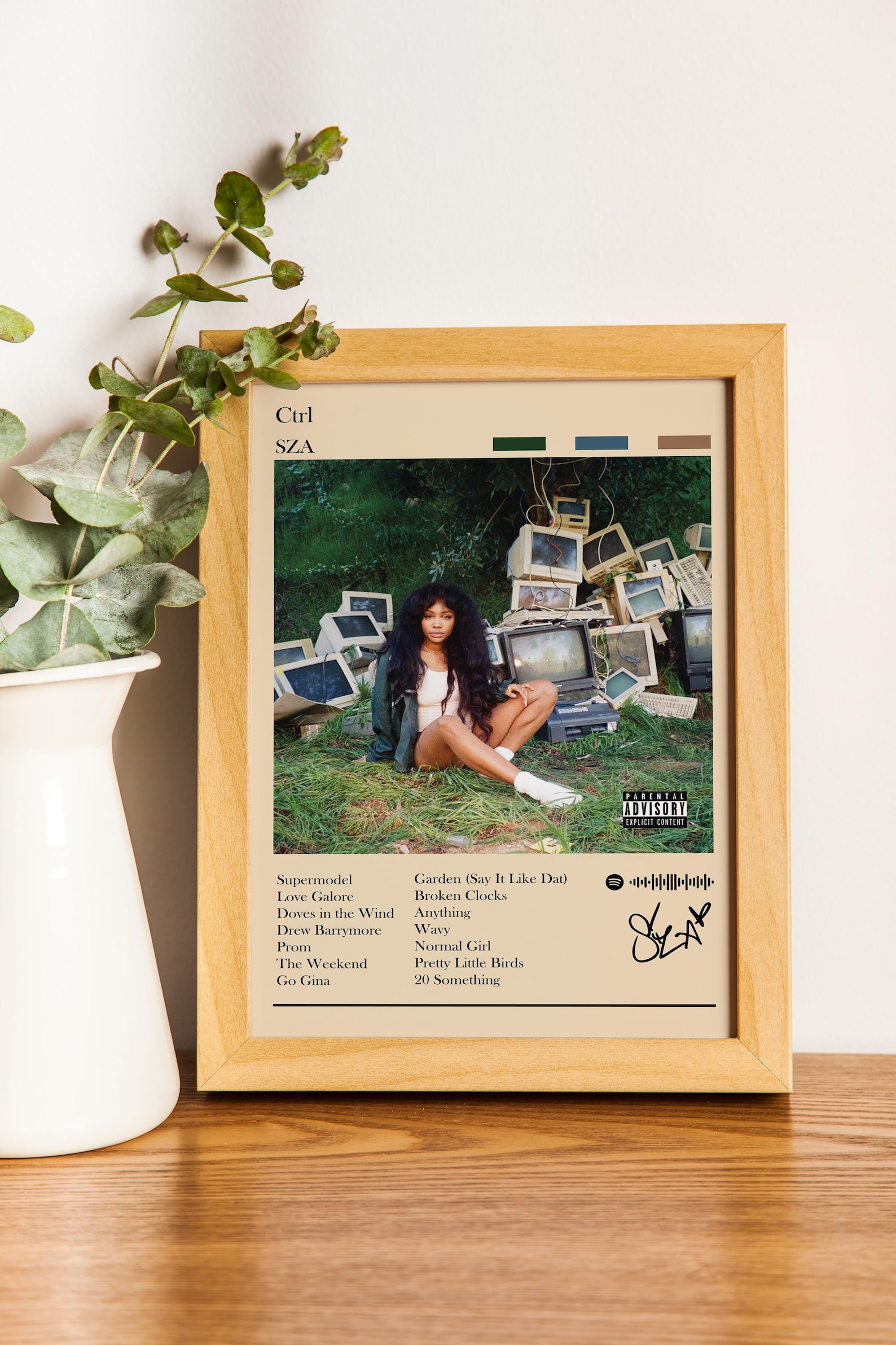 SZA Poster Print | Ctrl Album Poster | Music Poster | Album Cover ...