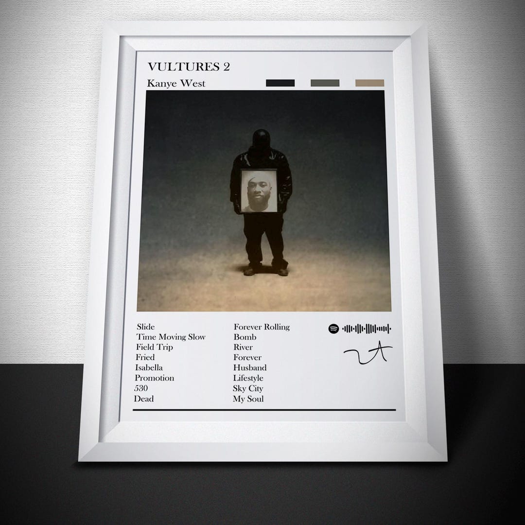 Kanye West Poster Print | VULTURES 2 Album Poster | Music Poster ...