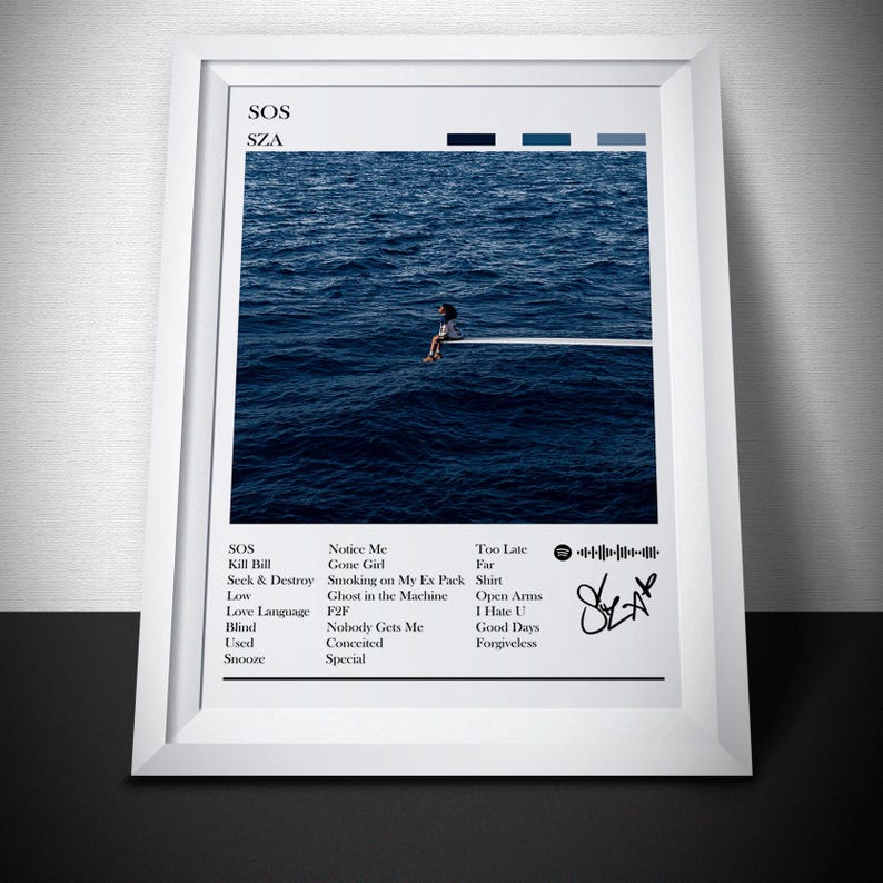 SZA Poster Print | SOS Album Poster | Music Poster | Album Cover Poster ...