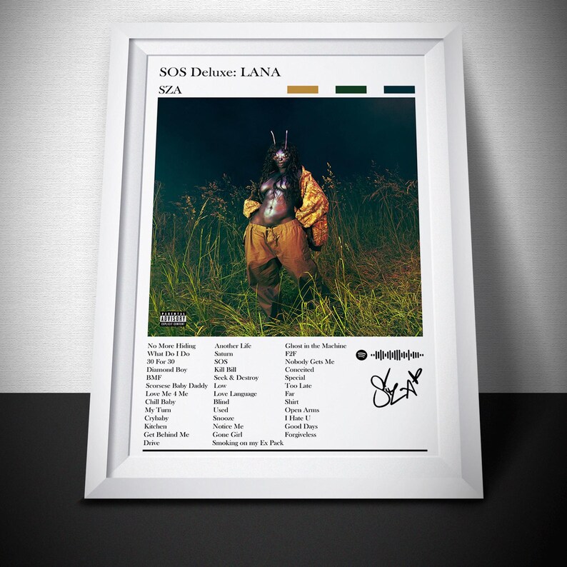 SZA Poster Print | SOS Deluxe LANA Album Poster | Music Poster | Album ...