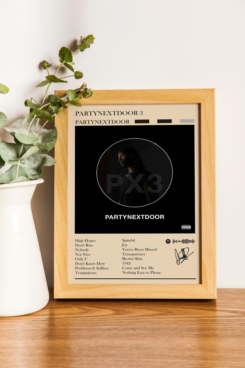 Party Next Door Poster Print | Party Next Door 3 Album Poster | Music ...