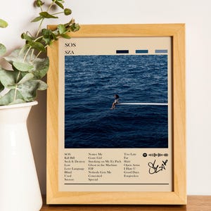 SZA Poster Print | SOS Album Poster | Music Poster | Album Cover Poster ...