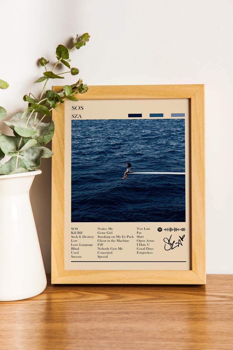 SZA Poster Print | SOS Album Poster | Music Poster | Album Cover Poster ...