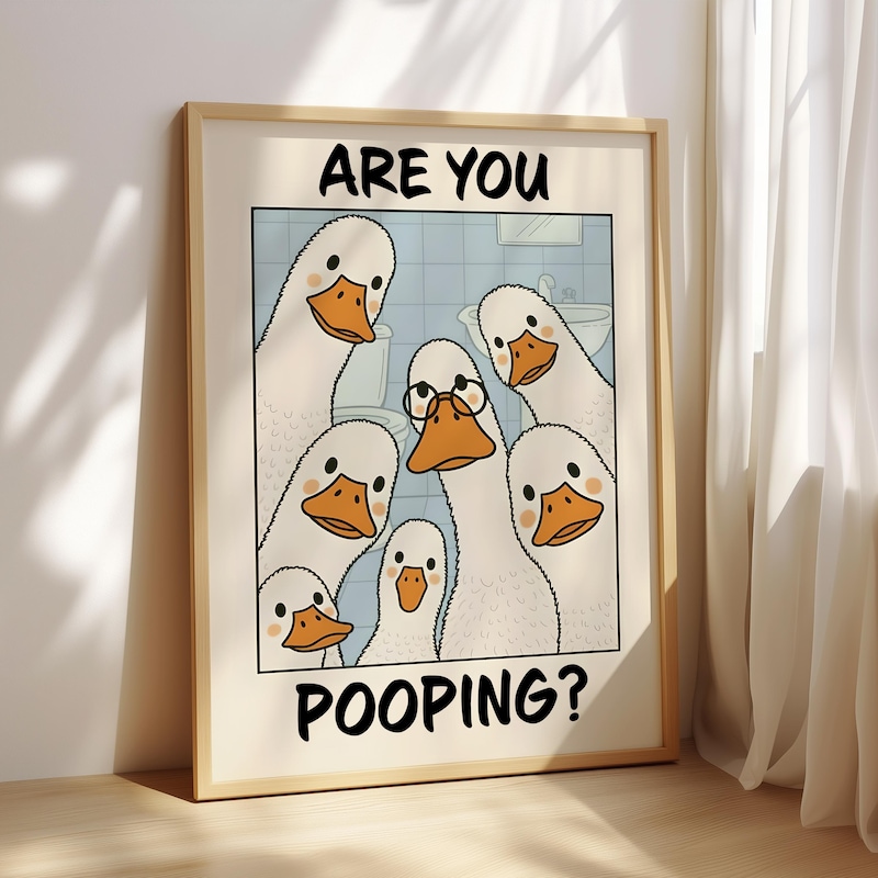 Duck Poop Bathroom Art - Etsy UK