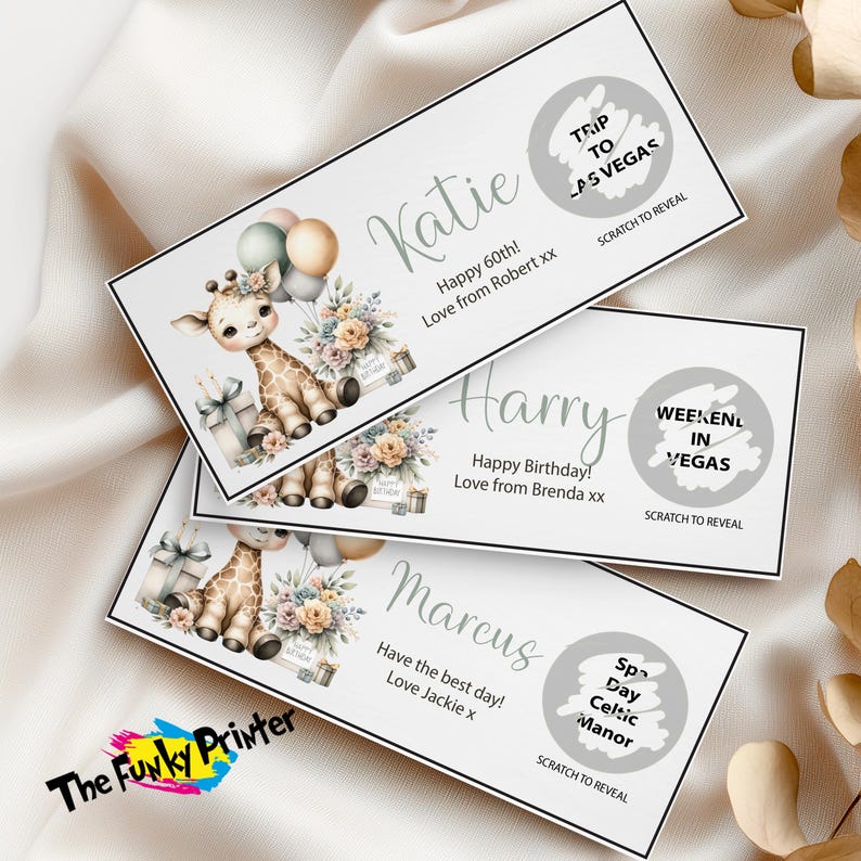 Personalised BIRTHDAY Scratch Card Reveal | Gift Voucher | Scratch to ...