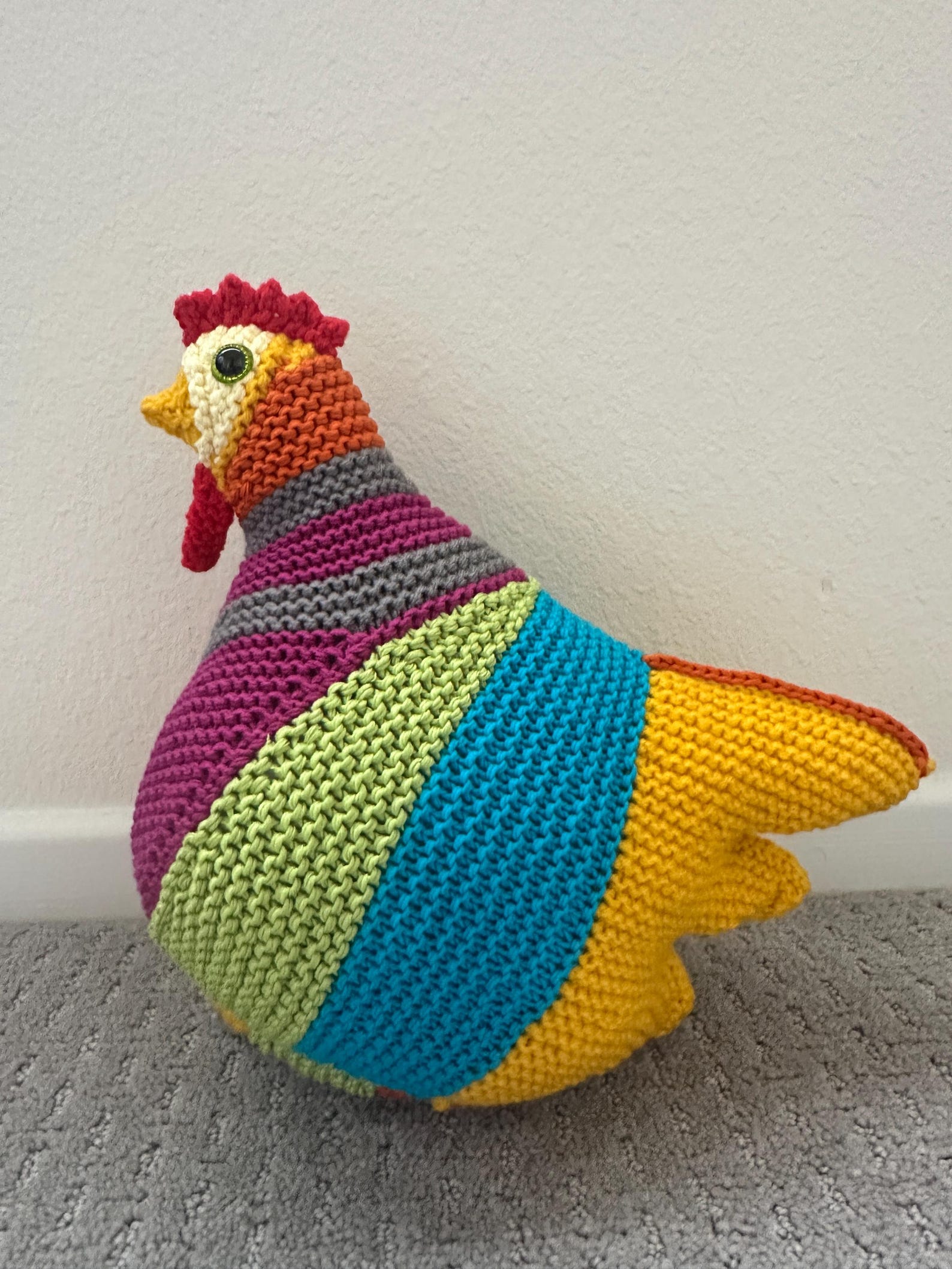 Handmade Perfect-imperfect Knit Chicken Emotional Support Comfort ...