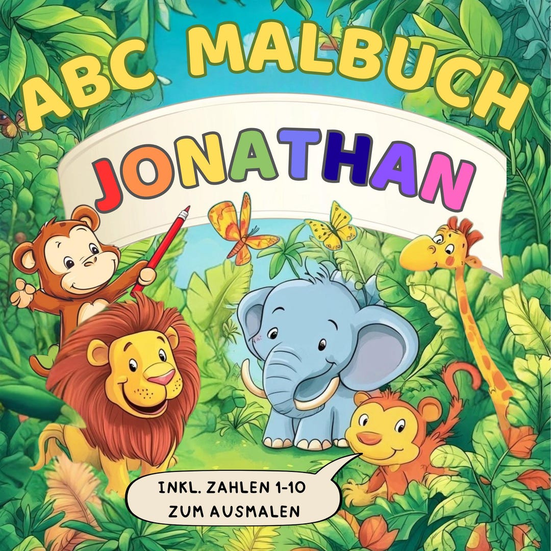 Jonathan Coloring Book Personalized Children's Coloring Book Name ...
