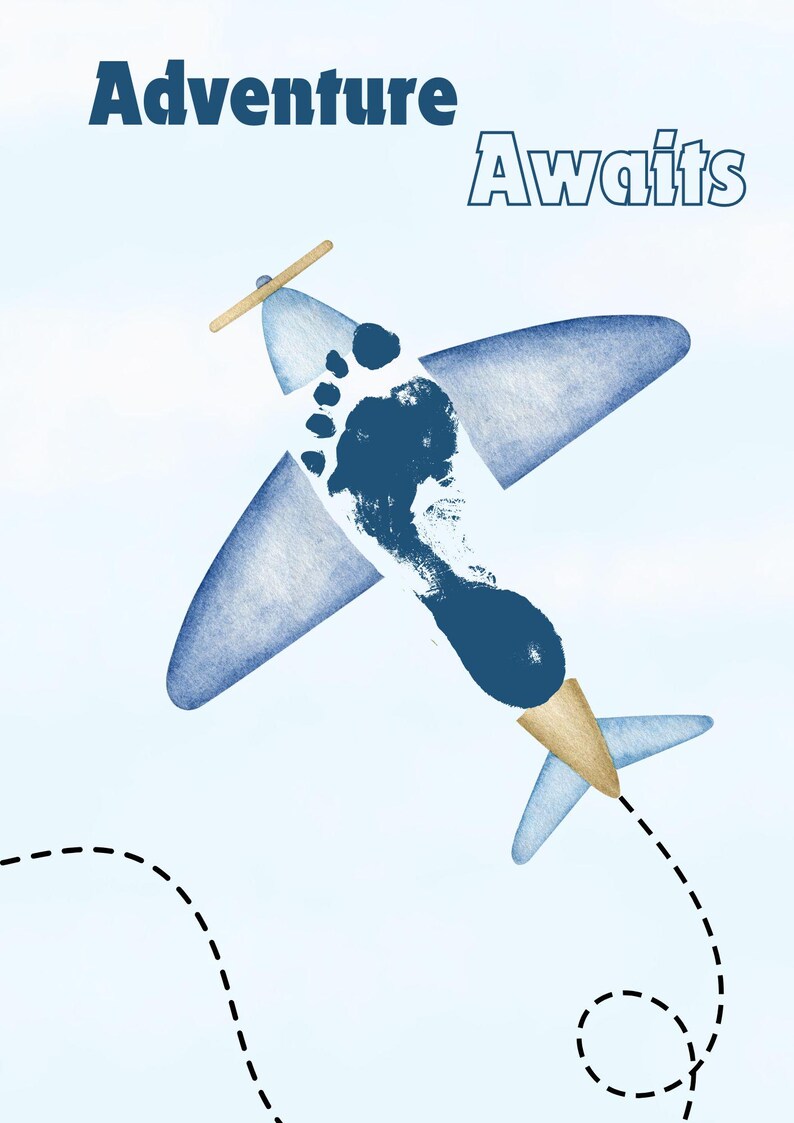 Baby Footprint Airplane Art, DIY Keepsake (printable) - Etsy