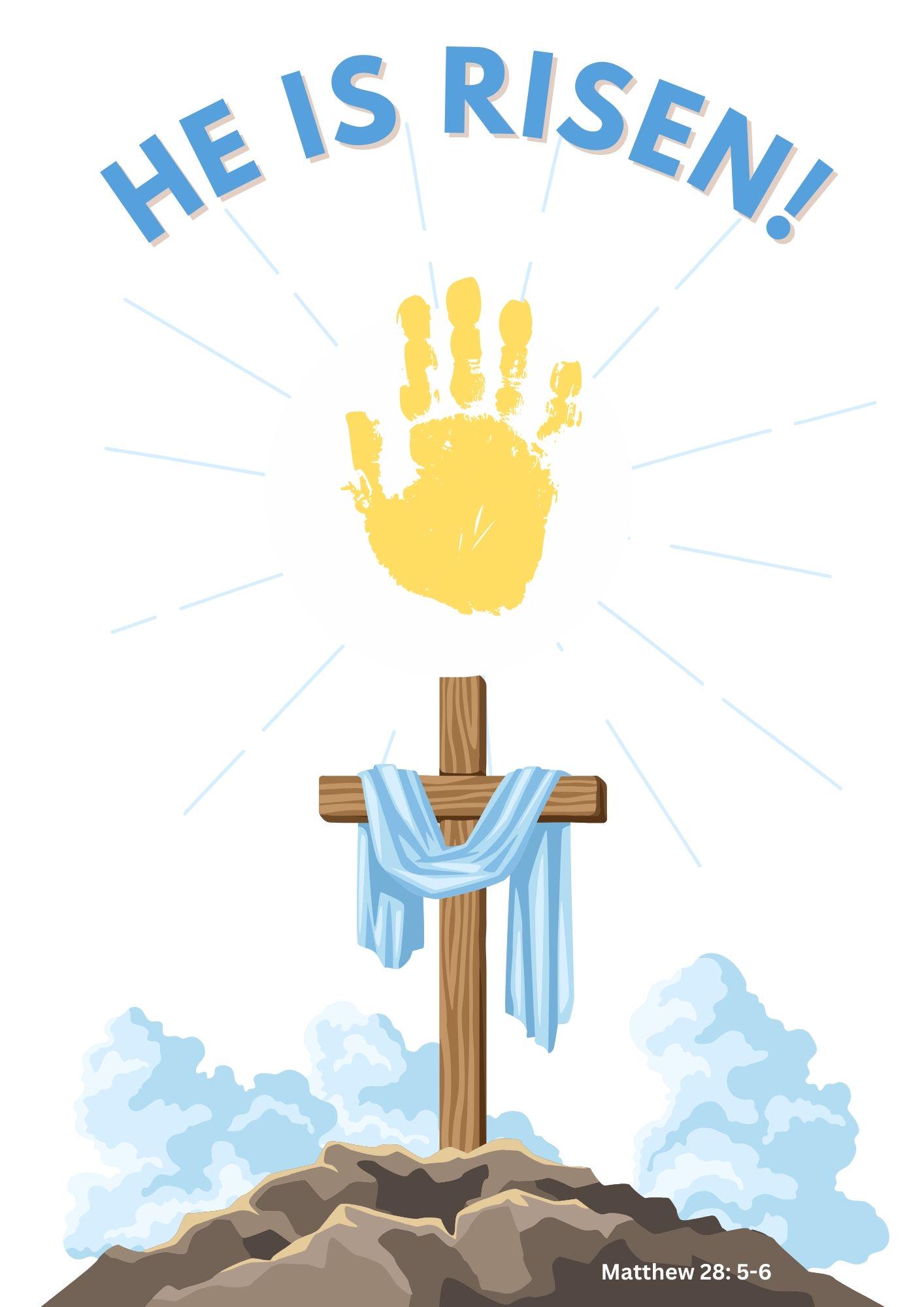 Easter Christian Craft Toddlers Activity Memory Handprint Gift ...