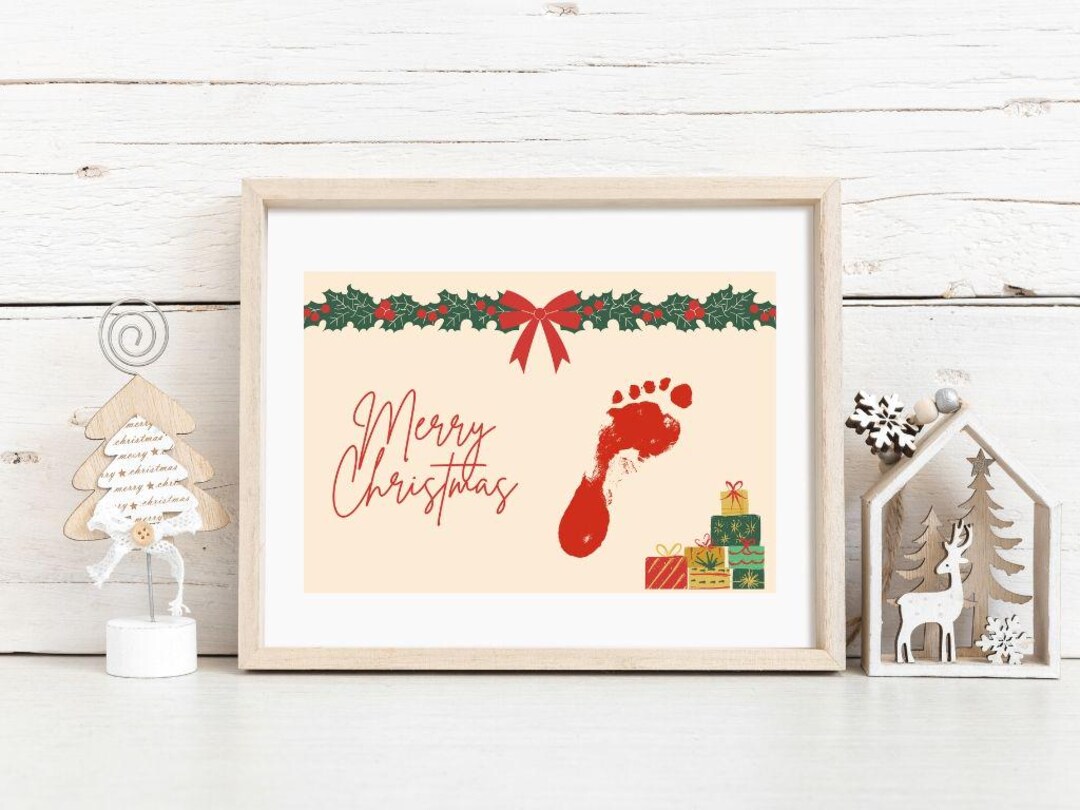 Printable Handprint Footprint Art | Cute Christmas Activity | Baby ...