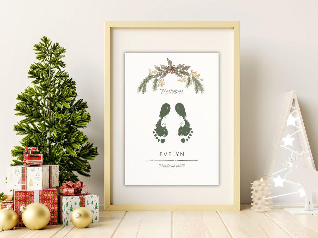 Personalized Printable Footprint Art | Cute Christmas Activity | Baby ...