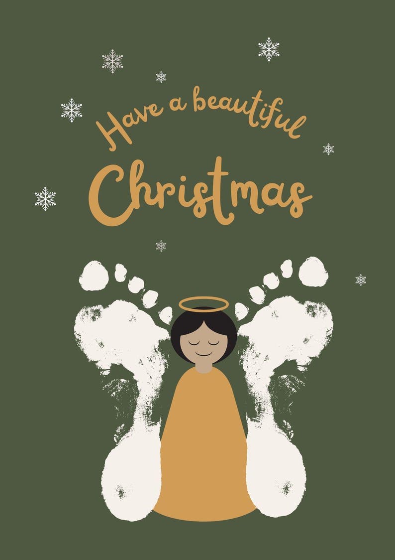 Angel Printable Footprint Art | Cute Christmas Activity | Child ...