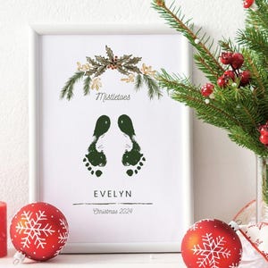 Personalized Printable Footprint Art | Cute Christmas Activity | Baby ...