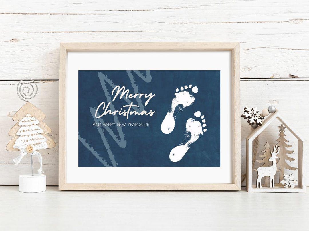 Printable Handprint Footprint Art | Cute Christmas Activity | Baby ...