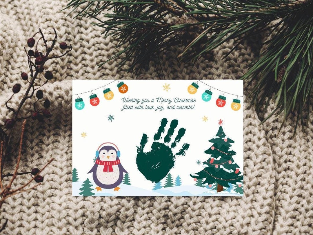 Penguin Printable Handprint Footprint Art | Cute Christmas Activity ...