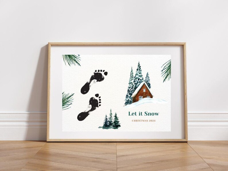 Printable Footprint Art | Cute Christmas Activity | Baby Toddler ...