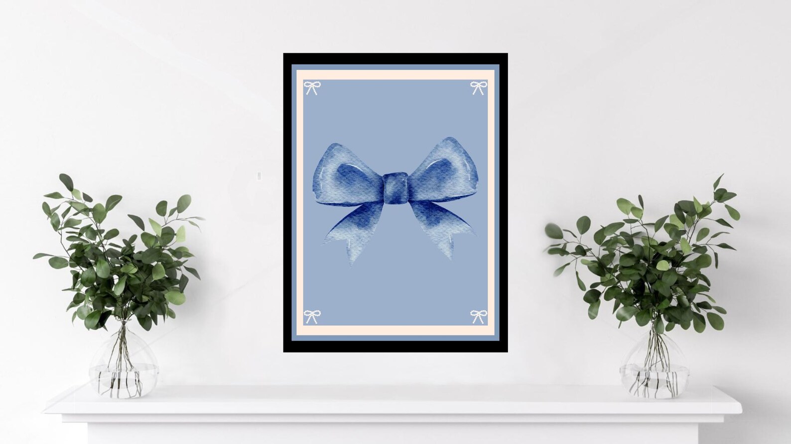 Blue Bow Poster - Etsy