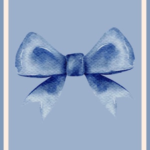 Blue Bow Poster - Etsy