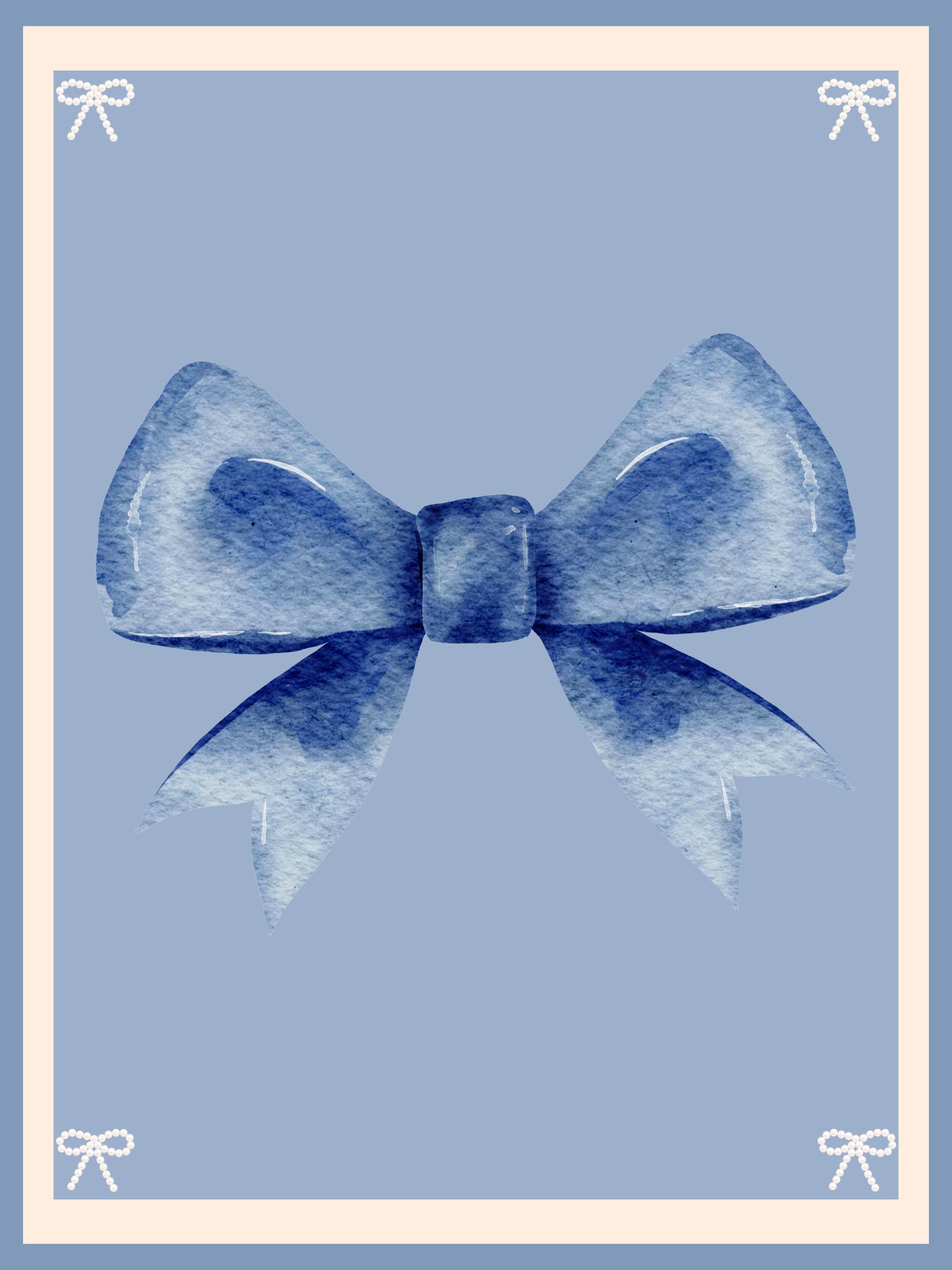 Blue Bow Poster - Etsy