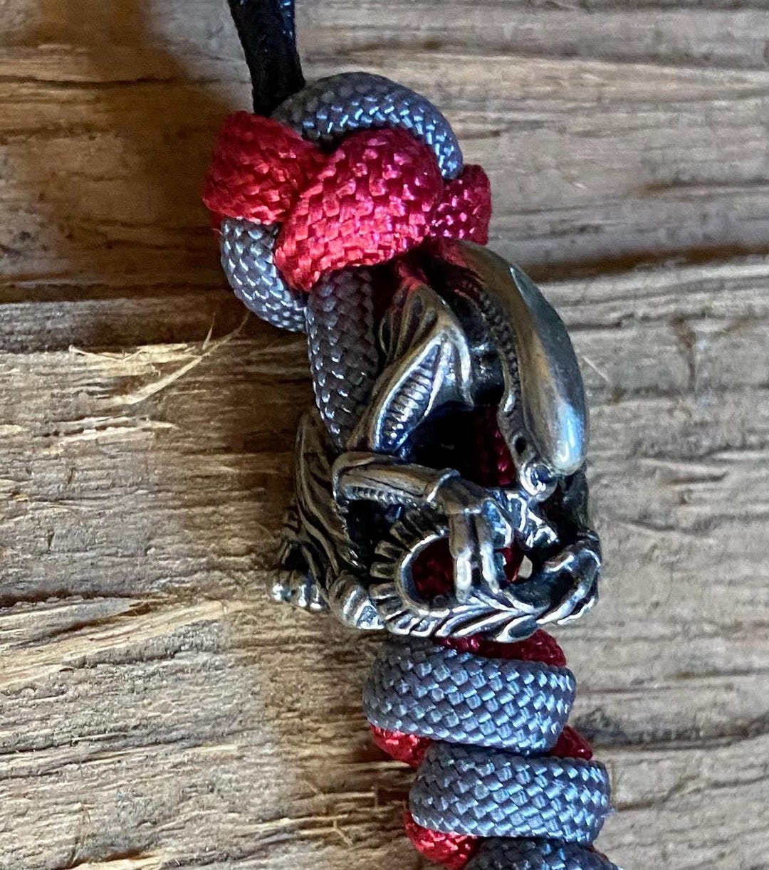 Alien EDC Knife Lanyard,red and Gray 550 Paracord With 275 Paracord ...