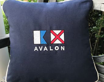 Nautical Flag Pillow - Etsy