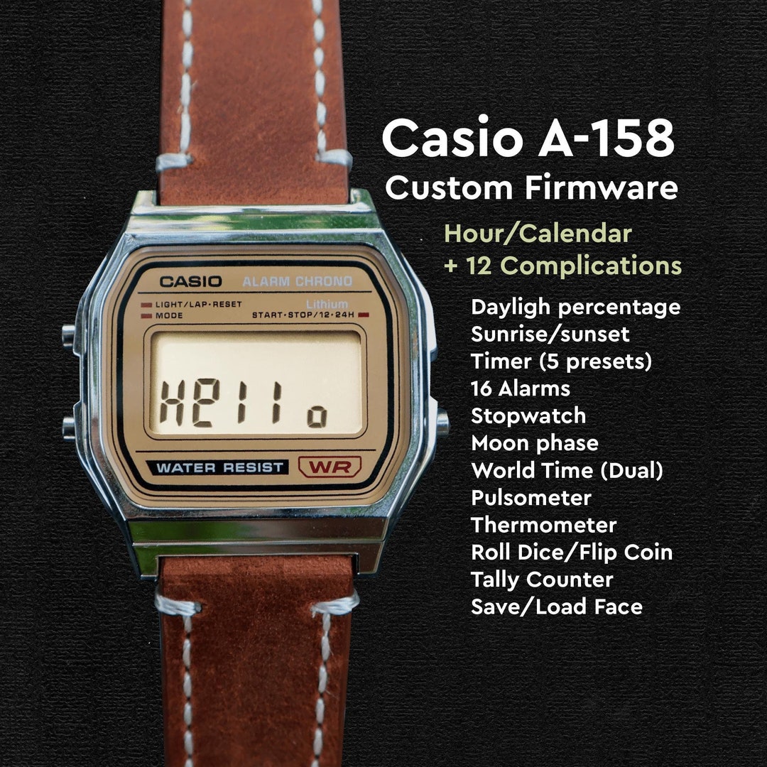 Casio A-158 Custom Watchfaces Mod (+12 Complications) – Handmade ...