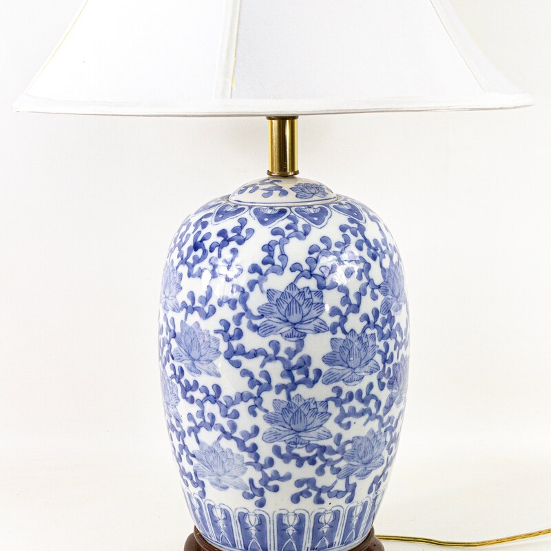 Blue and White Lamp - Etsy