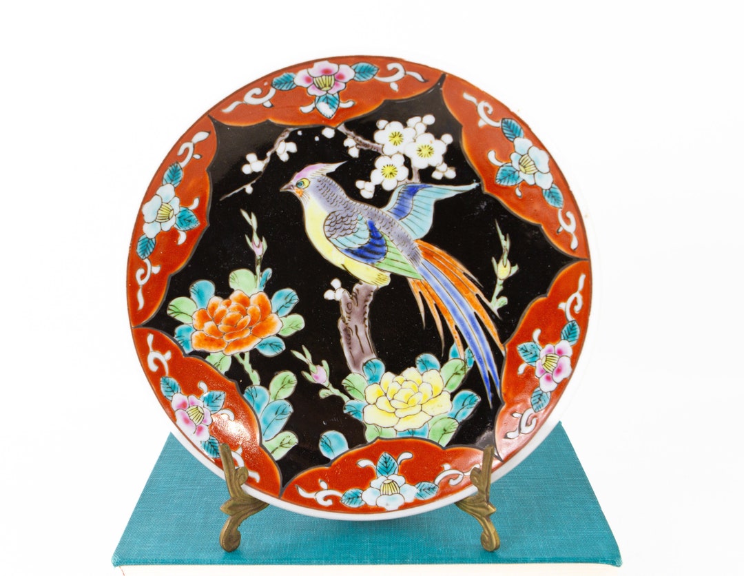 Japanese Imari Bird of Paradise Plate - Etsy