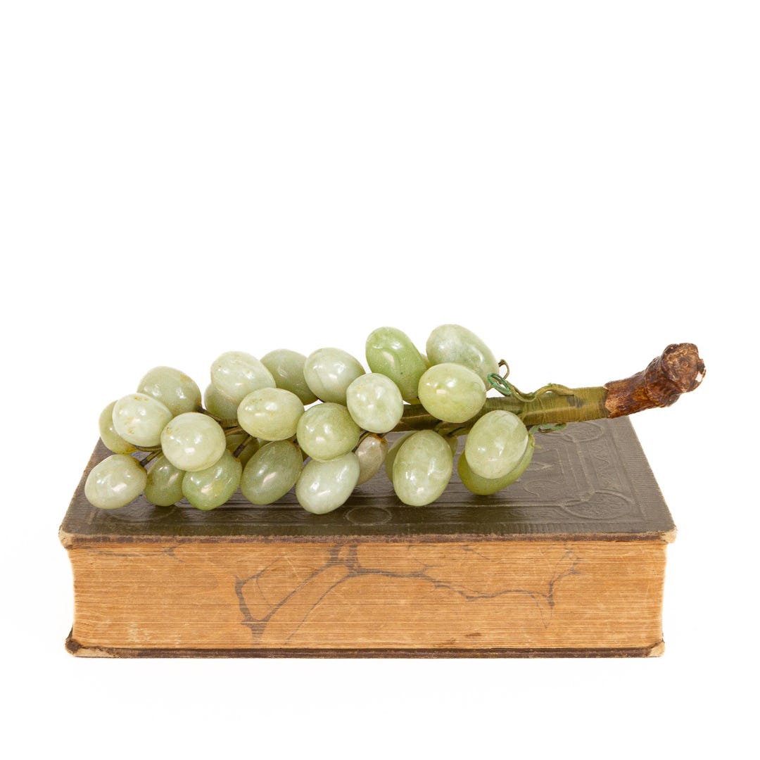 Vintage Resin Grape Figurine, Stone-like Green Grapes Rustic Decor - Etsy