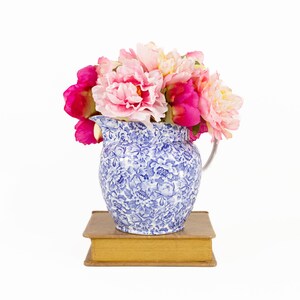 Laura Ashley Blue and White Chintz Water Pitcher Vase - Etsy