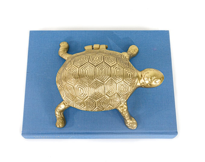 Large Gold Metal Turtle Box With a Hinged Top - Etsy