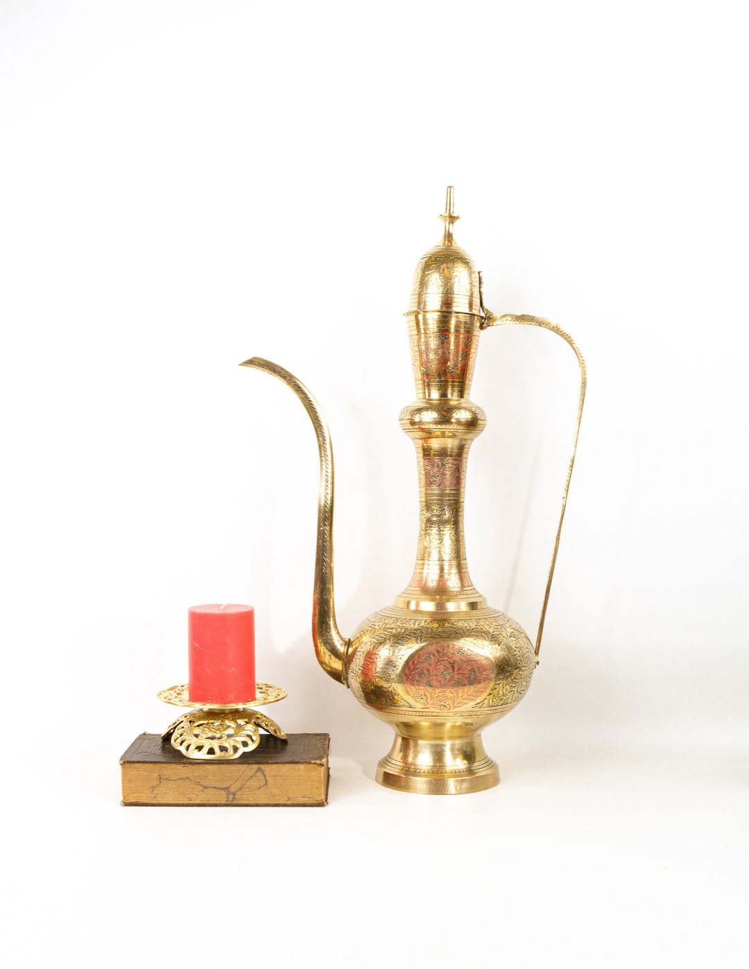 Vintage Extra Large Brass Dallah Teapot 25", Moroccan Brass Decor - Etsy