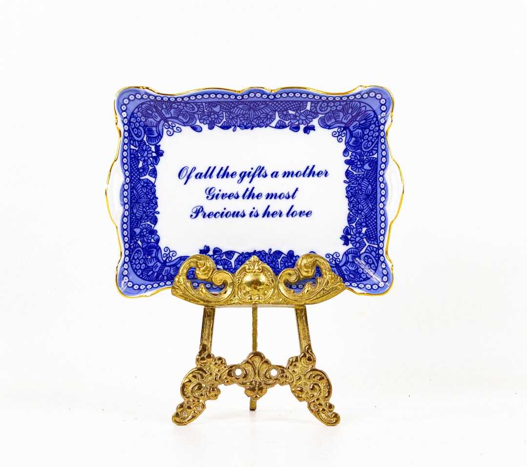 Blue & White Godinger Trinket Dish a Mother's Love Quote, Mother's Day ...