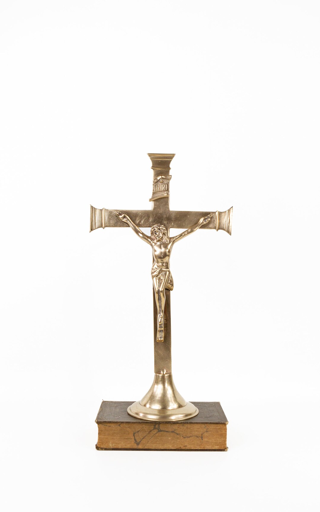 Vintage Brass Table Top Crucifix 17 Christian Faith - Etsy