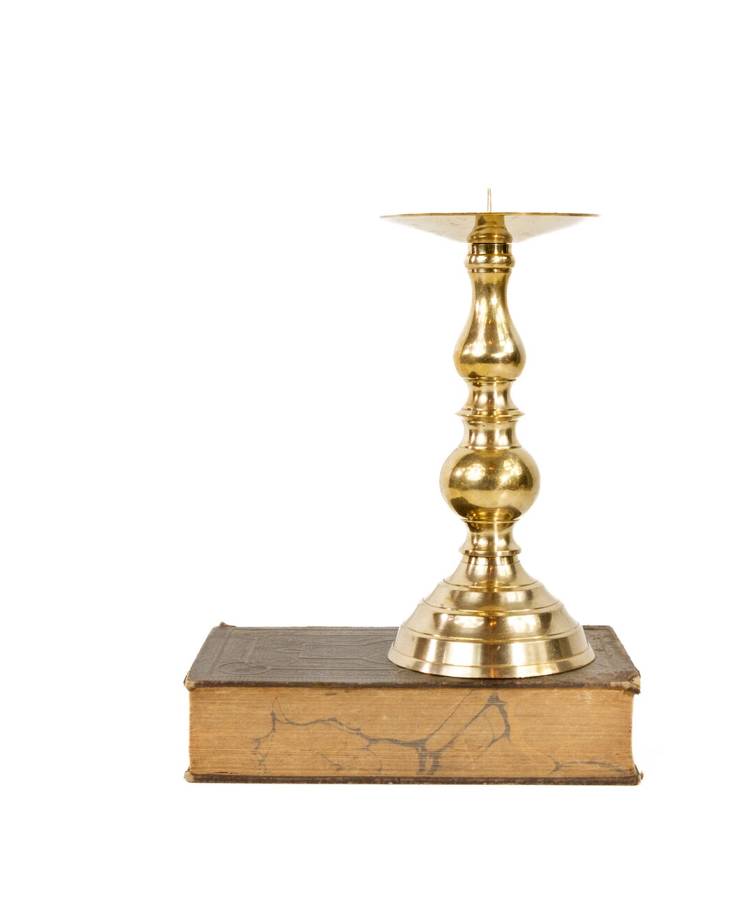 Vintage Brass Stacked Ball Pillar Candlestick - Etsy